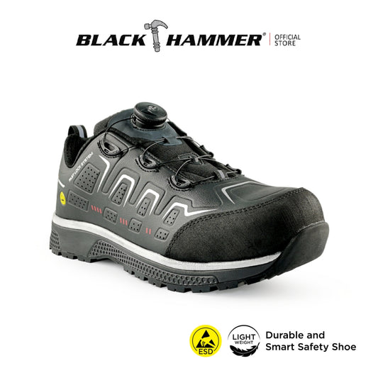 Black Hammer Pro Series Mid Cut Waterproof ESD Extralight Safety Shoe ...